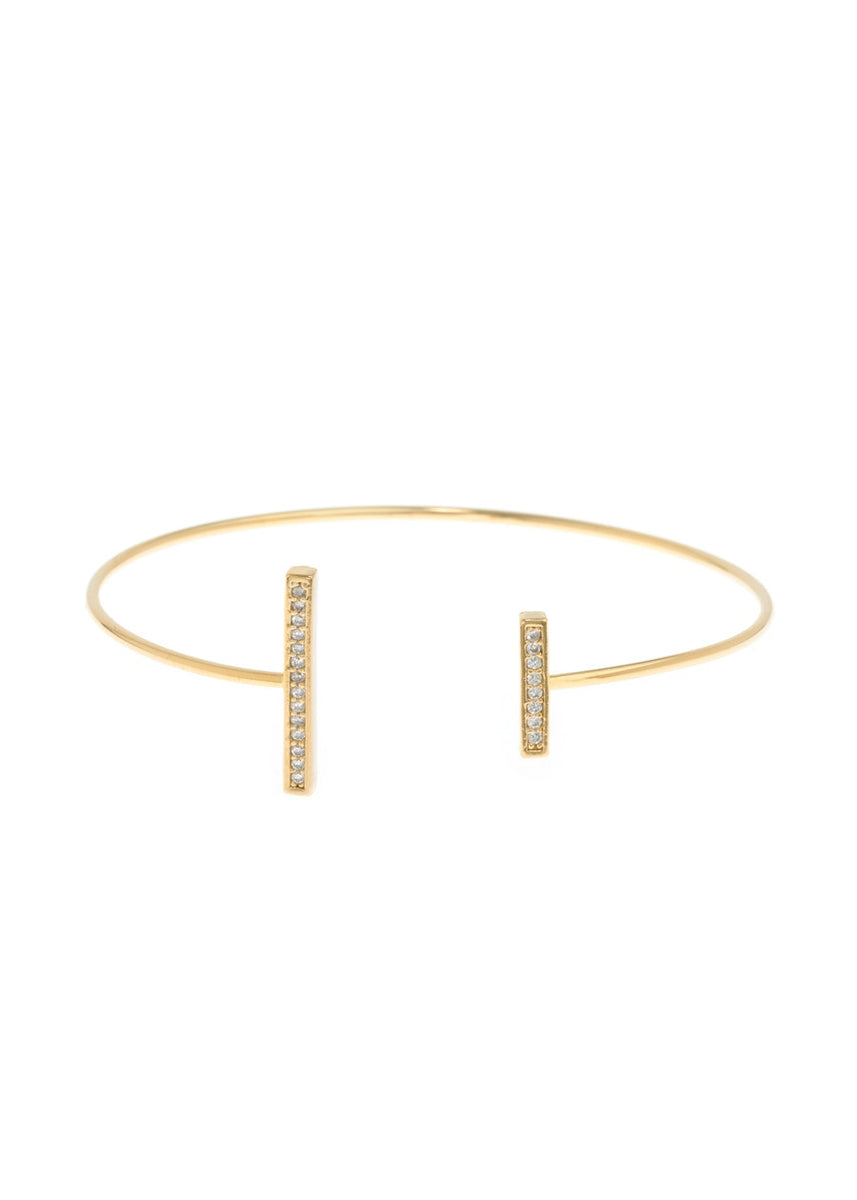 Vertical unbalanced bar adjustable bangle with hand set high quality C ...